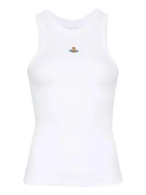 VIVIENNE WESTWOOD Embroidered Sleeveless Top - White