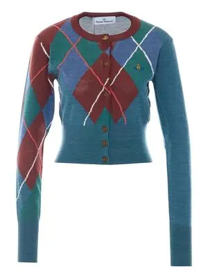 VIVIENNE WESTWOOD Argyle Cropped Cardigan - Multicolor
