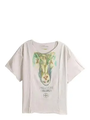 SAITOS Inverted Manson Graphic T-shirt - Cream