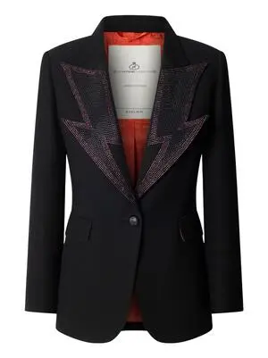 THE EXTREME COLLECTION Embellished Tailored Blazer With Metallic Details - Black