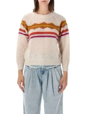 MARANT ETOILE MARANT ETOILE Striped Wool-Blend Crew Neck Sweater