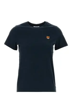 MAISON KITSUNÉ Maison Kitsuné 100% Cotton Crewneck T-Shirt With Fox Embroidery
