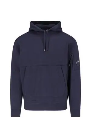 C.P. COMPANY C. P. Company Hooded Pullover Sweatshirt With Kangaroo Pocket - Blue