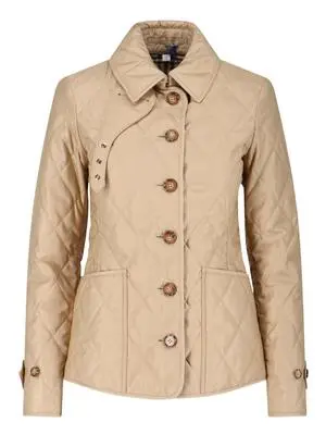 Burberry BURBERRY Quilted Button-Front Jacket Beige