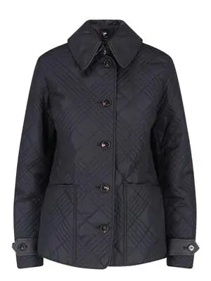 Burberry Quilted Button-front Jacket - Black
