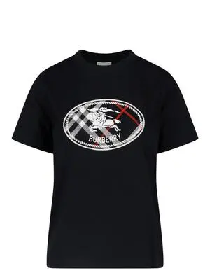 Burberry BURBERRY Graphic Print Oversized T-Shirt Black