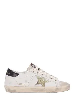 GOLDEN GOOSE GOLDEN GOOSE Low-Top Distressed Leather Sneakers With Rhinestone Star