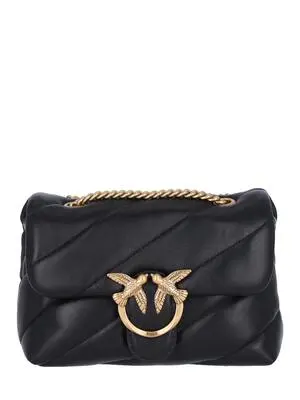 Pinko Mini Quilted Shoulder Bag With Chain Strap - Black