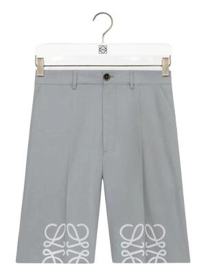 Loewe Anagram Denim Shorts - Lightgrey