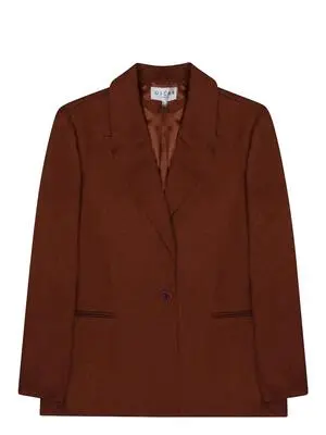 OSCAR THE COLLECTION Tailored Single-button Blazer - Brown