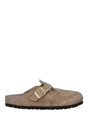 BIRKENSTOCK BIRKENSTOCK Suede Clog Mule Taupe