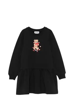 Moschino Bear Graphic Sweatshirt Dress - Black