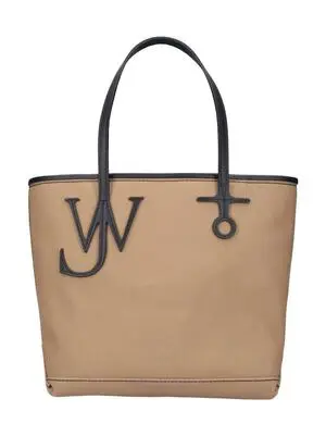 JW Anderson Canvas Tote Bag With Leather Trim - Beige