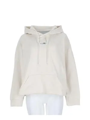 MAISON MARGIELA Oversized Cotton Fleece Hoodie - Ivory
