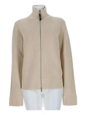 MAISON MARGIELA Ribbed Knit Zip-front Turtleneck Sweater - Multicolour