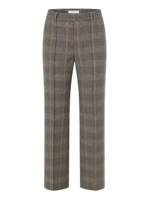 Patrizia Pepe Plaid Tailored Straight-leg Trousers - Brown Check