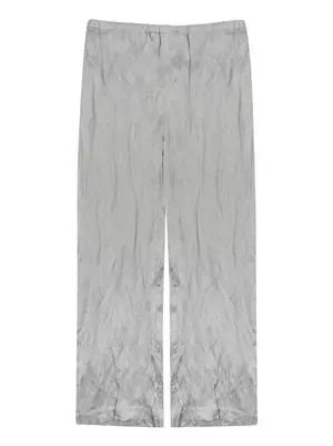ALYSI Crinkled Wide-leg Pants - Grey