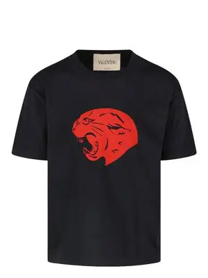 Valentino Garavani Graphic Cotton T-shirt - Black