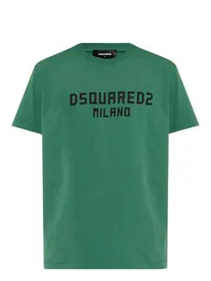 Dsquared2 Dsquared2 Graphic Logo Cotton T-Shirt Green