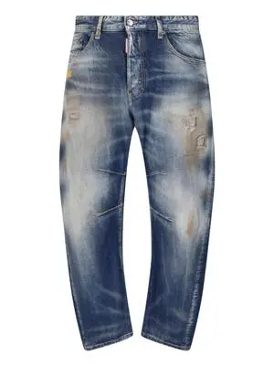 Dsquared2 Distressed Straight-leg Jeans - Blue