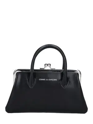Comme Des Garçons Top Handle Kiss-lock Bag - Black