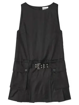 GANNI GANNI Sleeveless Cargo Mini Dress With Buckle Waist