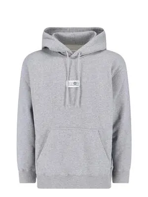 MAISON MARGIELA Logo Patch Pullover Hoodie - Grey