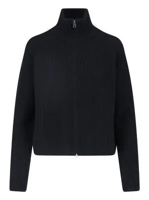 LISA YANG LISA YANG Ribbed Zip-Up Turtleneck Sweater