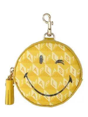 ANYA HINDMARCH Smiley Face Round Coin Purse Charm - Yellow