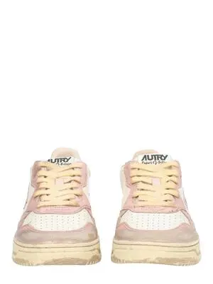 AUTRY AUTRY Low-Top Leather Sneakers With Perforated Detailing Multicolour