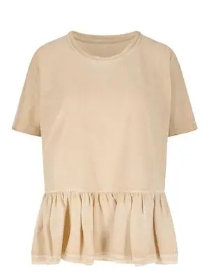 UMA WANG Peplum Hem T-shirt - Beige