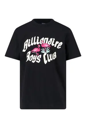 BILLIONAIRE Flamingo Graphic T-shirt - Black