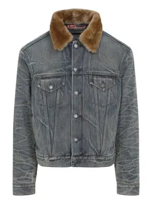 ACNE STUDIOS ACNE STUDIOS Shearling Collar Denim Trucker Jacket