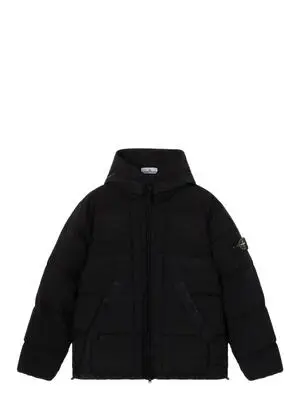 Stone Island STONE ISLAND Hooded Down Jacket With Zip Closure And Sleeve Badge Nero