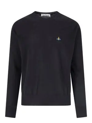 VIVIENNE WESTWOOD Embroidered Orb Crewneck Sweater - Black