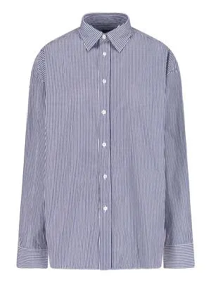 FINAMORE 1925 Striped Button-up Shirt - Blue