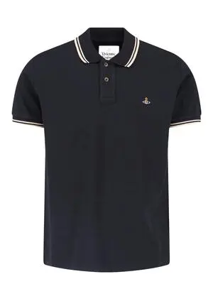 VIVIENNE WESTWOOD Embroidered Orb Polo Shirt - Black