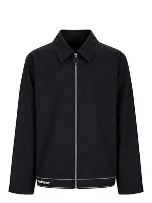 Casablanca Zip-front Overshirt Jacket - Black