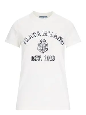 Prada PRADA Graphic Cotton T-Shirt White