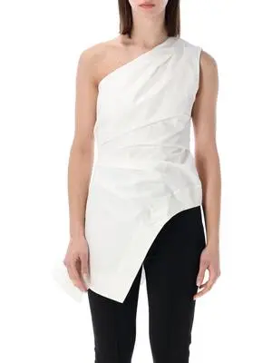 RÓHE ROHE One-Shoulder Asymmetrical Cotton Top