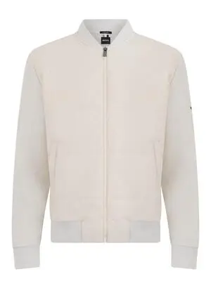 BOSS BOSS Zip-Collar Quilted Puffer Jacket In Cotton Blend