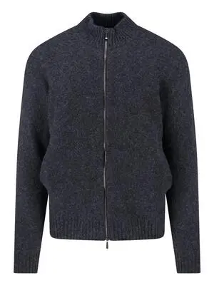 DRUMOHR Zip Front Knit Cardigan - Grey