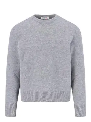 Thom Browne Crewneck Fine Knit Sweater - Grey