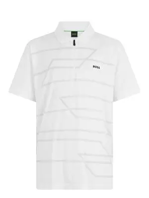 BOSS High-quality Cotton Polo Shirt With Zip - White