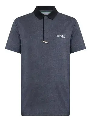 BOSS Soft Breathable Short-sleeve Polo With Discreet Chest Logo - Grey