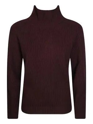 DONDUP Regular-fit Ribbed Turtleneck Jumper - Rosso
