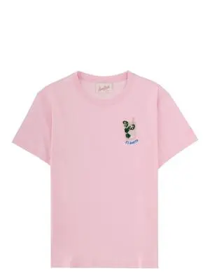 MC2 SAINT BARTH Graphic Cotton T-shirt - Pink