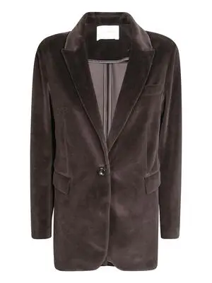 CIRCOLO 1901 Circolo 1901 Smooth Velvet Blazer Marrone