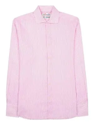 MC2 SAINT BARTH Linen Striped Button-up Shirt - Pink