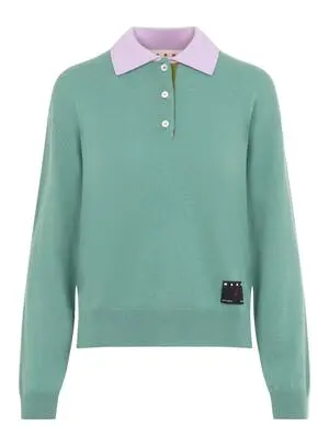 Marni Cashmere Polo Neck Sweater - Green